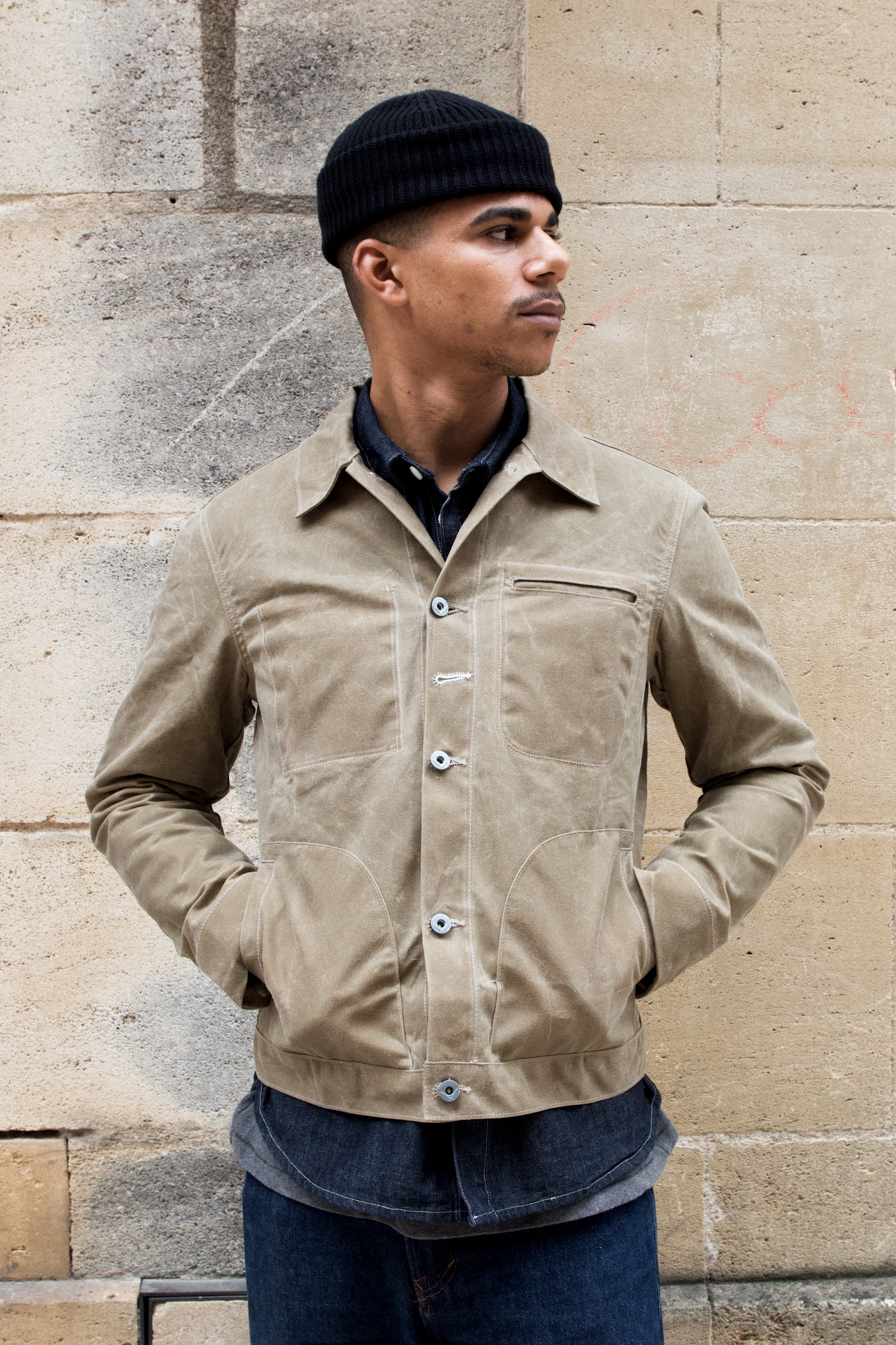 Supply Jacket Waxed Canvas - Tan Ridgeline – bleubrut